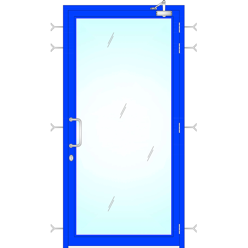 Full Glazed Gi Steel Fire Door with Powder Coating Finish – Galaxy Fire ...